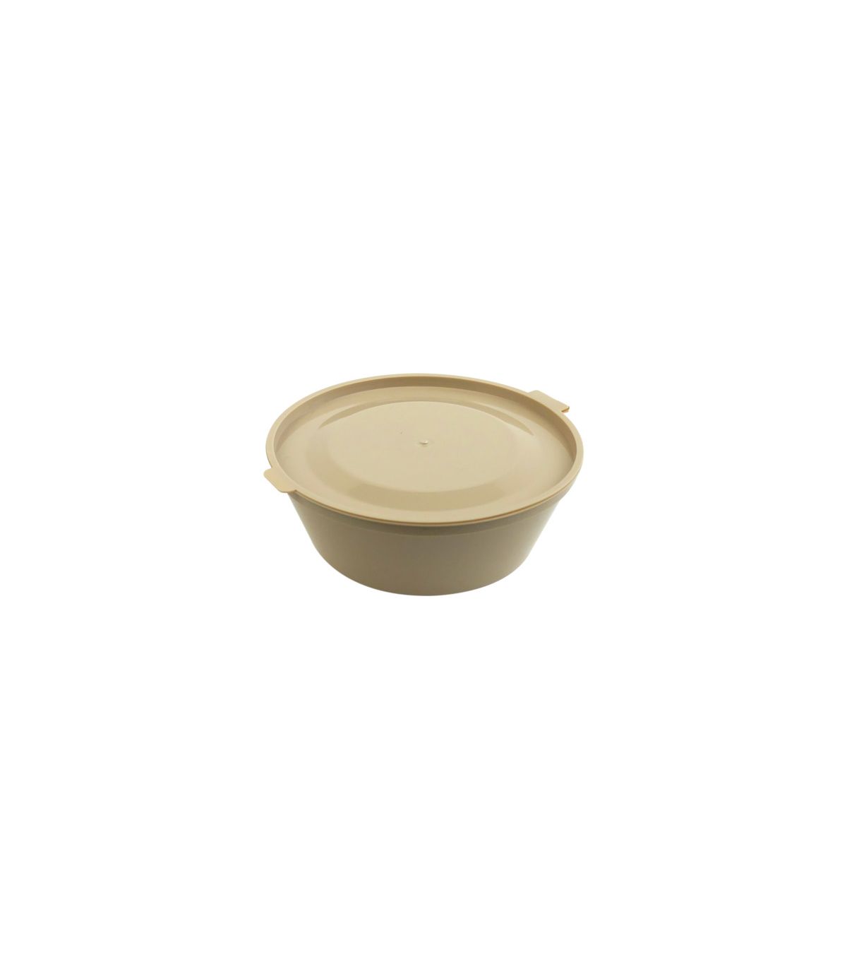 Bol Reemp beige en plastique PP avec couvercle attaché H36mm 180ml